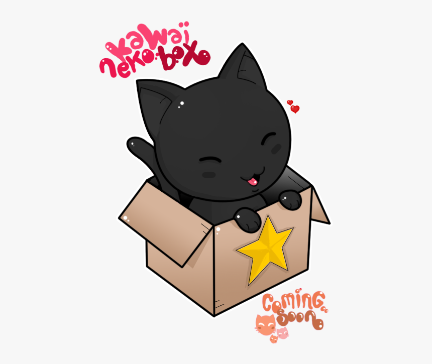 Box, Cat, And Kawaii Image - Anime Cat In Box, HD Png Download ...