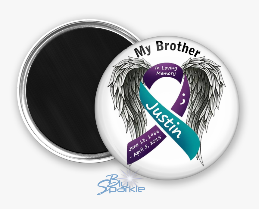 Suicide Ribbon With Wings, HD Png Download , Transparent Png Image ...