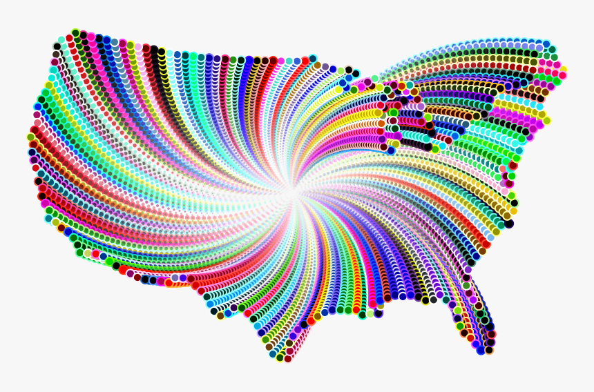 Psychedelic United States Map - Graphic Design, HD Png Download ...