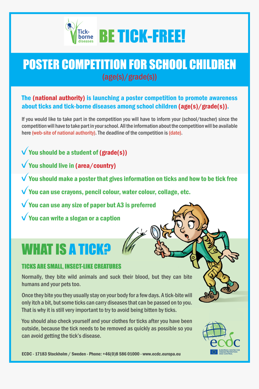 Poster Competition On Ticks For School Children Living - European ...