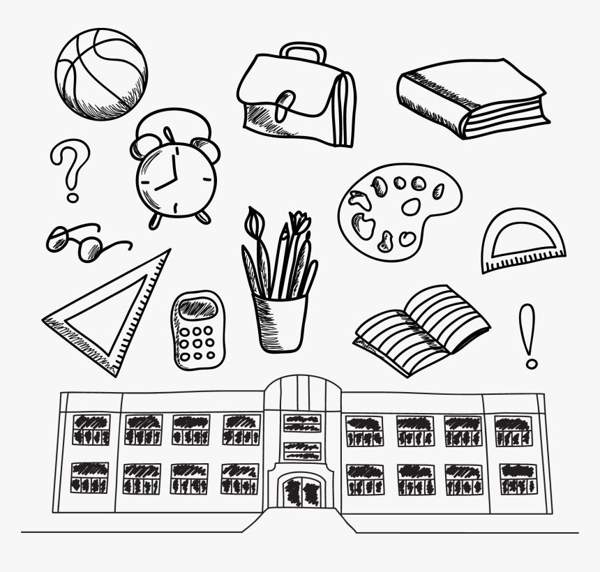 Hand Drawn School Supplies Png, Transparent Png , Transparent Png Image ...