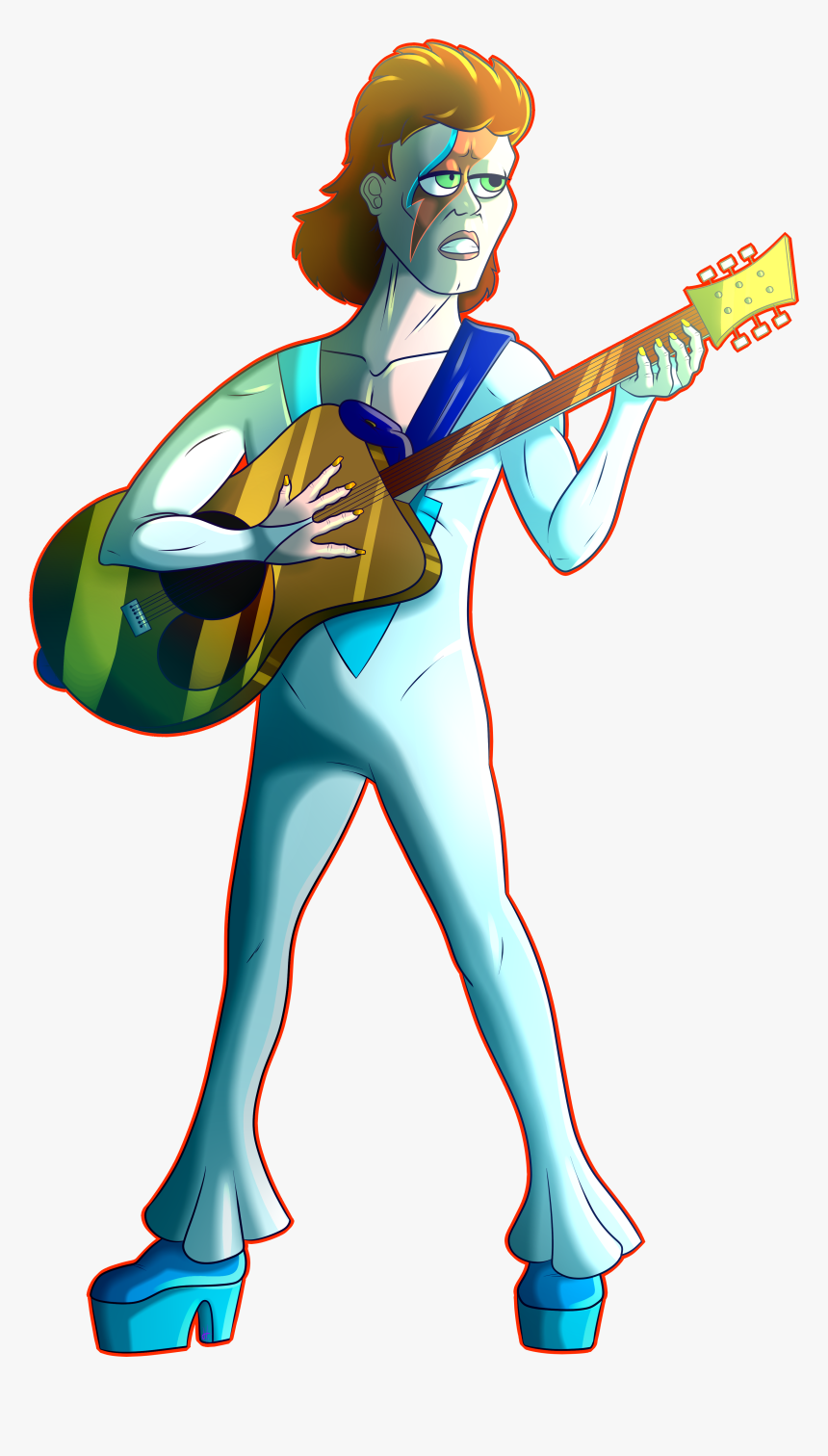 Ziggy Stardust - Illustration, HD Png Download , Transparent Png Image ...