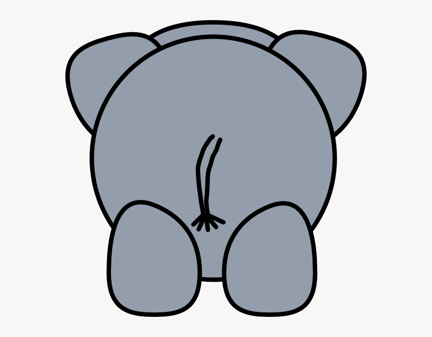 Cartoon Elephant From Behind - Elephant Front And Back, HD Png Download ...