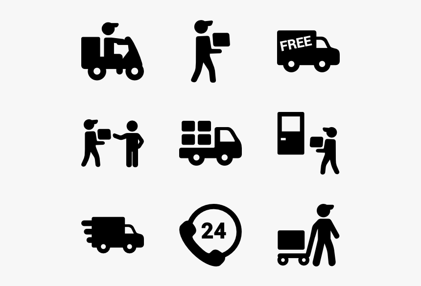 Delivery Trucks, Men And Boxes - Delivery Icon Vector Free, HD Png ...