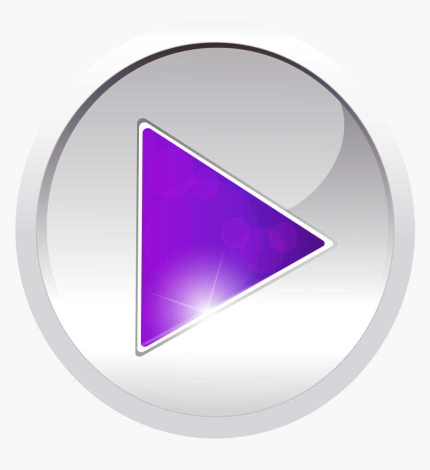 Play Triangle Purple Button Creative Hand-painted Clipart - Circle, HD ...