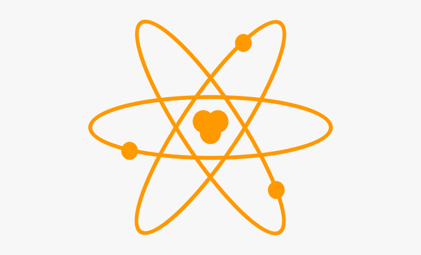 Illustration Of Diagram Of An Atom In Orange Color - Chemistry Clipart ...