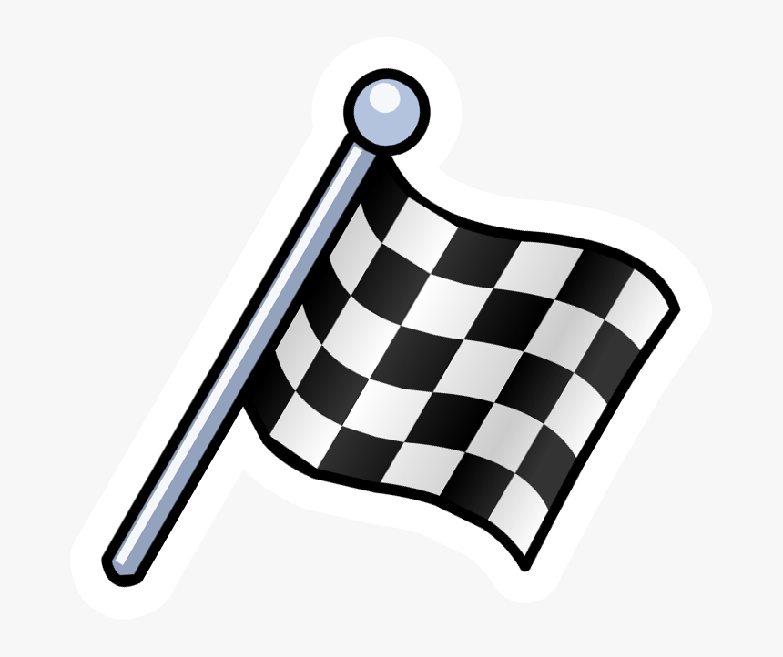 Clip Art Checkered Pin Club Penguin - Race Flag Cartoon Png ...