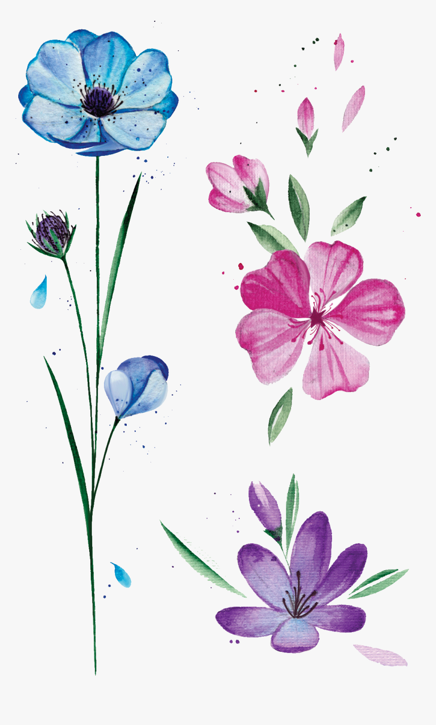 Transparent Color Tattoo Png - Spring Flower Tattoo, Png Download ...