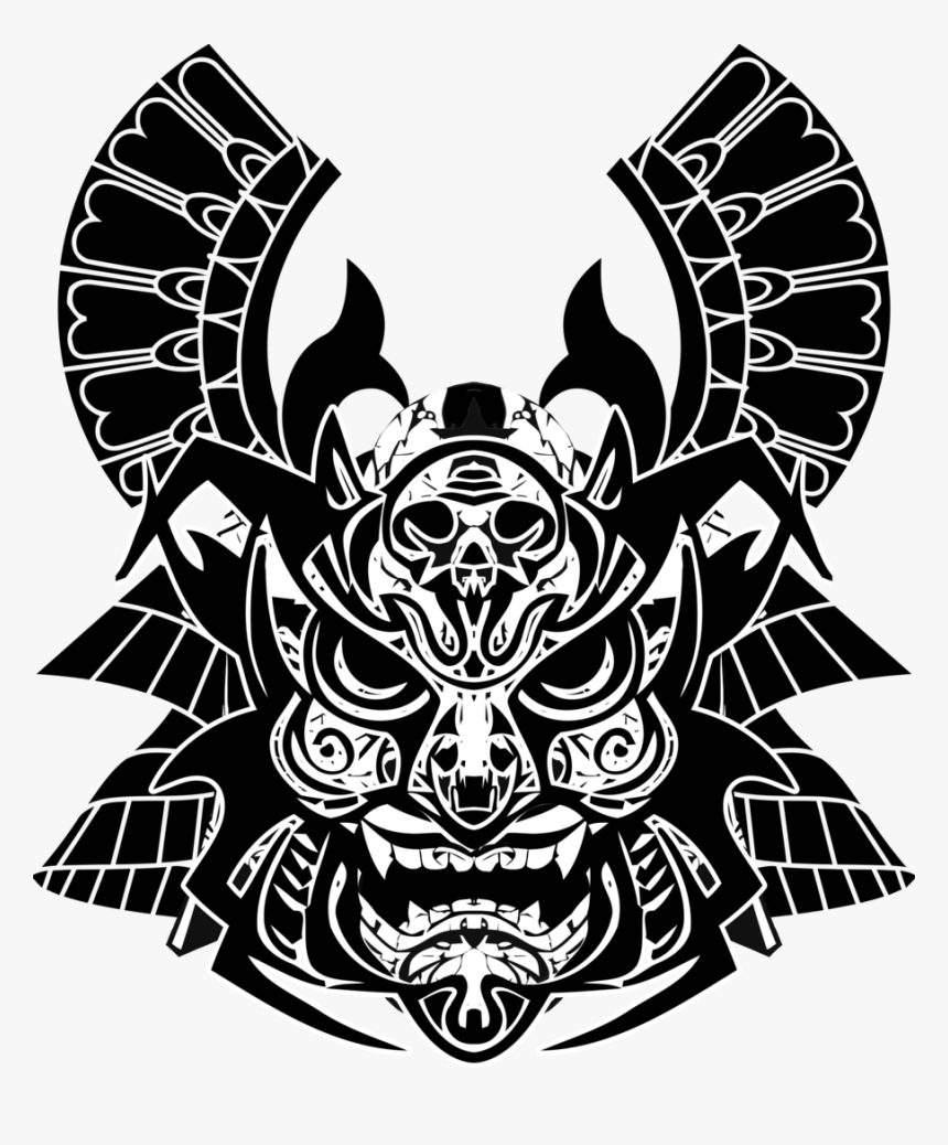 Clip Art Demon Samurai Mask - Samurai Mask Vector Transparent, HD Png ...