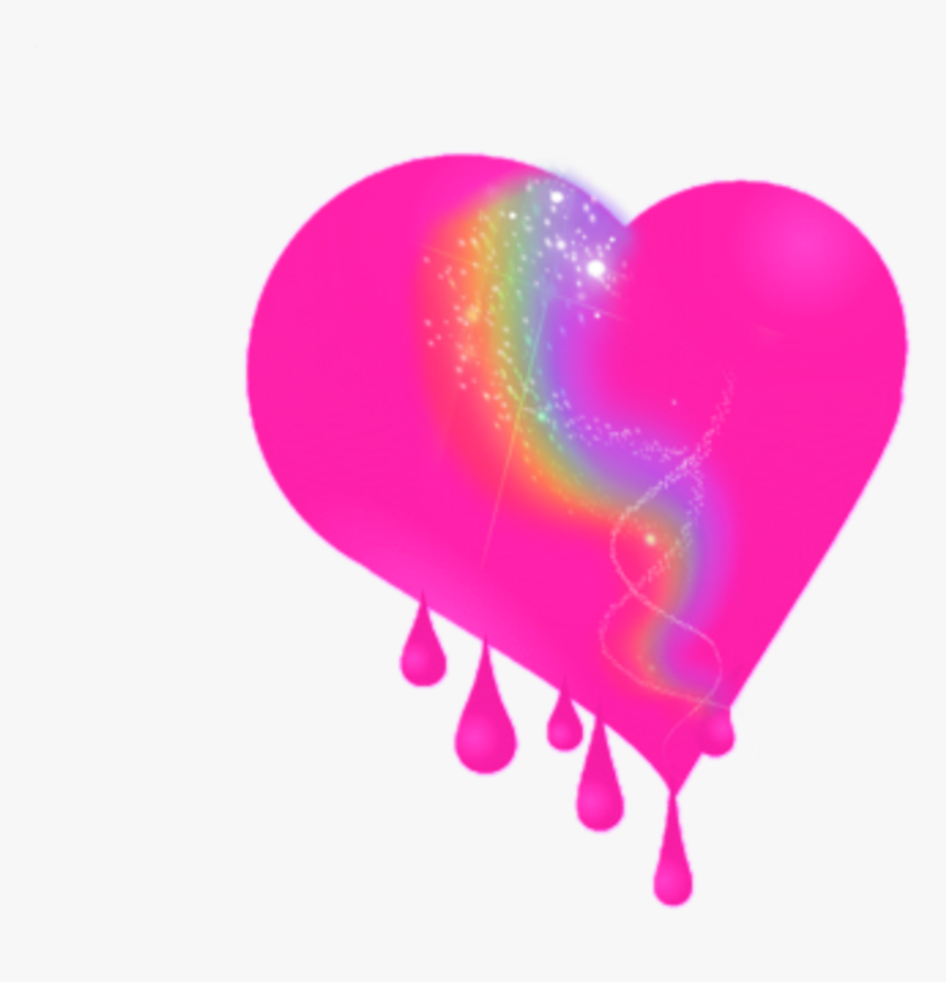 Remix Bleedingheart Rainbow Pink Heart Glitter Sparkle - Heart, HD Png ...
