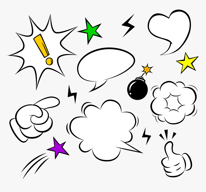 Box Explosion Dialog Comics Computer File Cloud Clipart - Comic ...