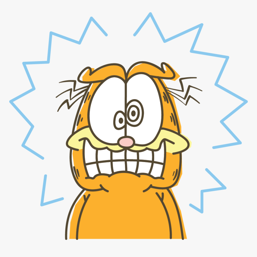 Garfield Line Messaging Sticker - Scared Garfield Transparent ...