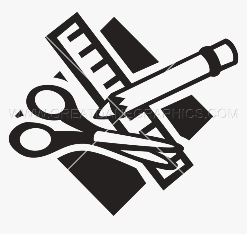 School Supply Clip Art Black And White