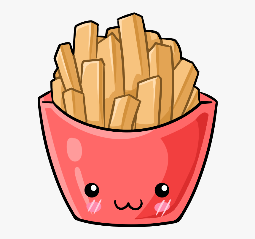Kawaii Fries Short Sleeve T-shirt - Chibi Kawaii French Fries, HD Png ...