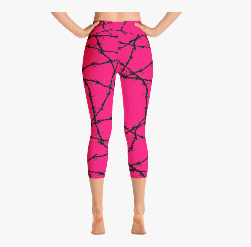 Mockup Pink Barb Wire Leggings Back - Leggings, HD Png Download ...