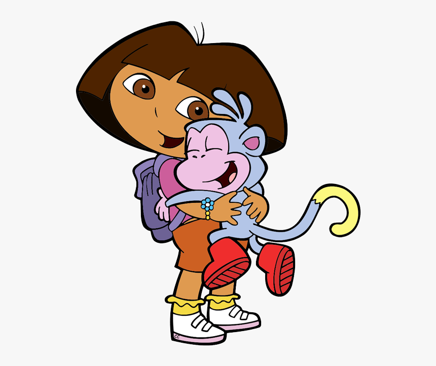 Dora Aventureira E Botas - Dora And Boots Hugging, HD Png Download ...