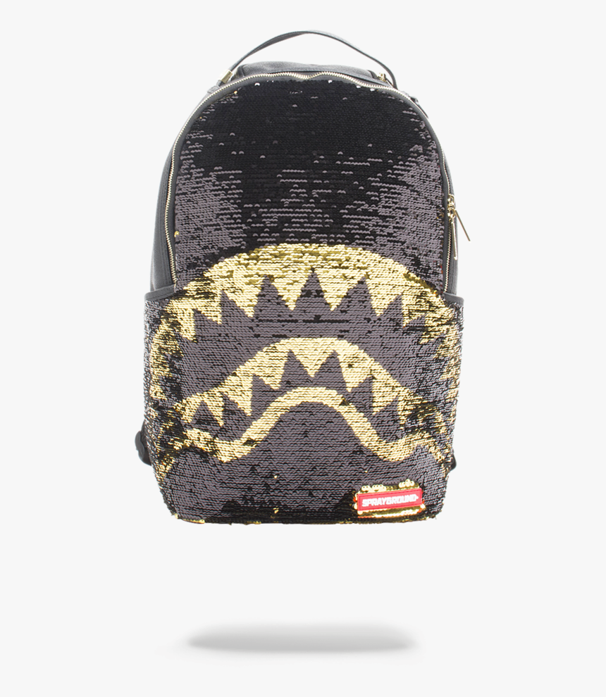 Sprayground Gold Sequin Shark Backpack - Slip-on Shoe, HD Png Download ...