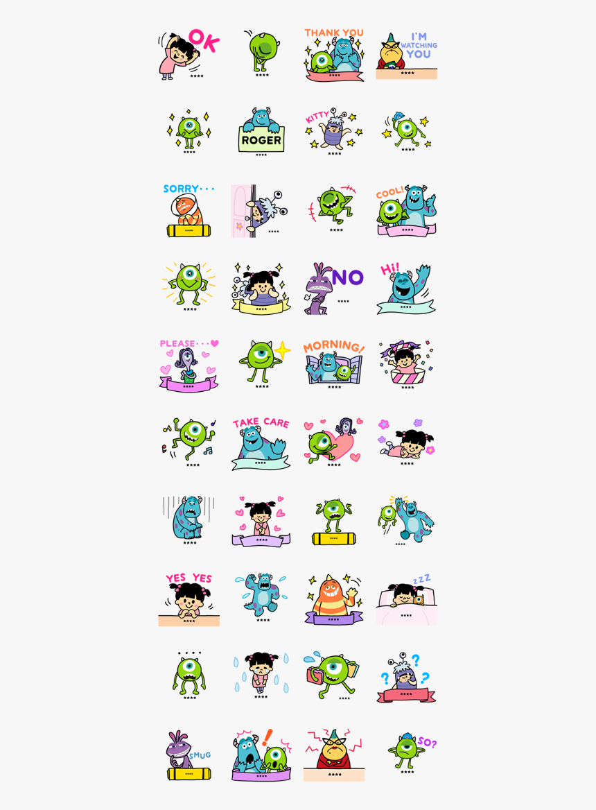 Custom Stickers Line Sticker Gif & Png Pack - Monster Inc Line Sticker ...