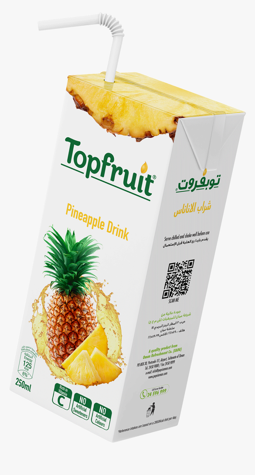 Topfruit Pineapple Juice Drink 250ml X 24pcs Pack - Topfruit Orange 24x250ml Png, Transparent ...