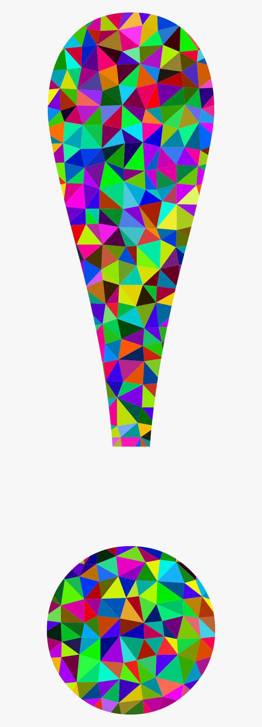 Low Poly Prismatic Exclamation Point Clip Arts - Transparent Rainbow ...