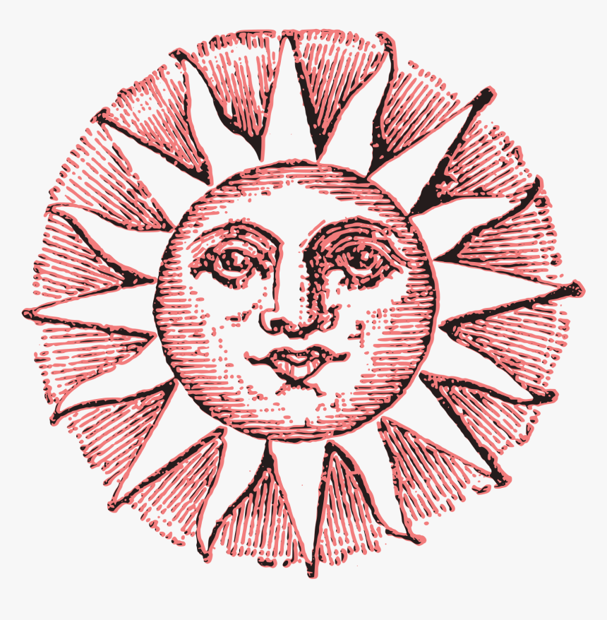 Transparent Half Sun Png - Vintage Sun Png, Png Download , Transparent ...