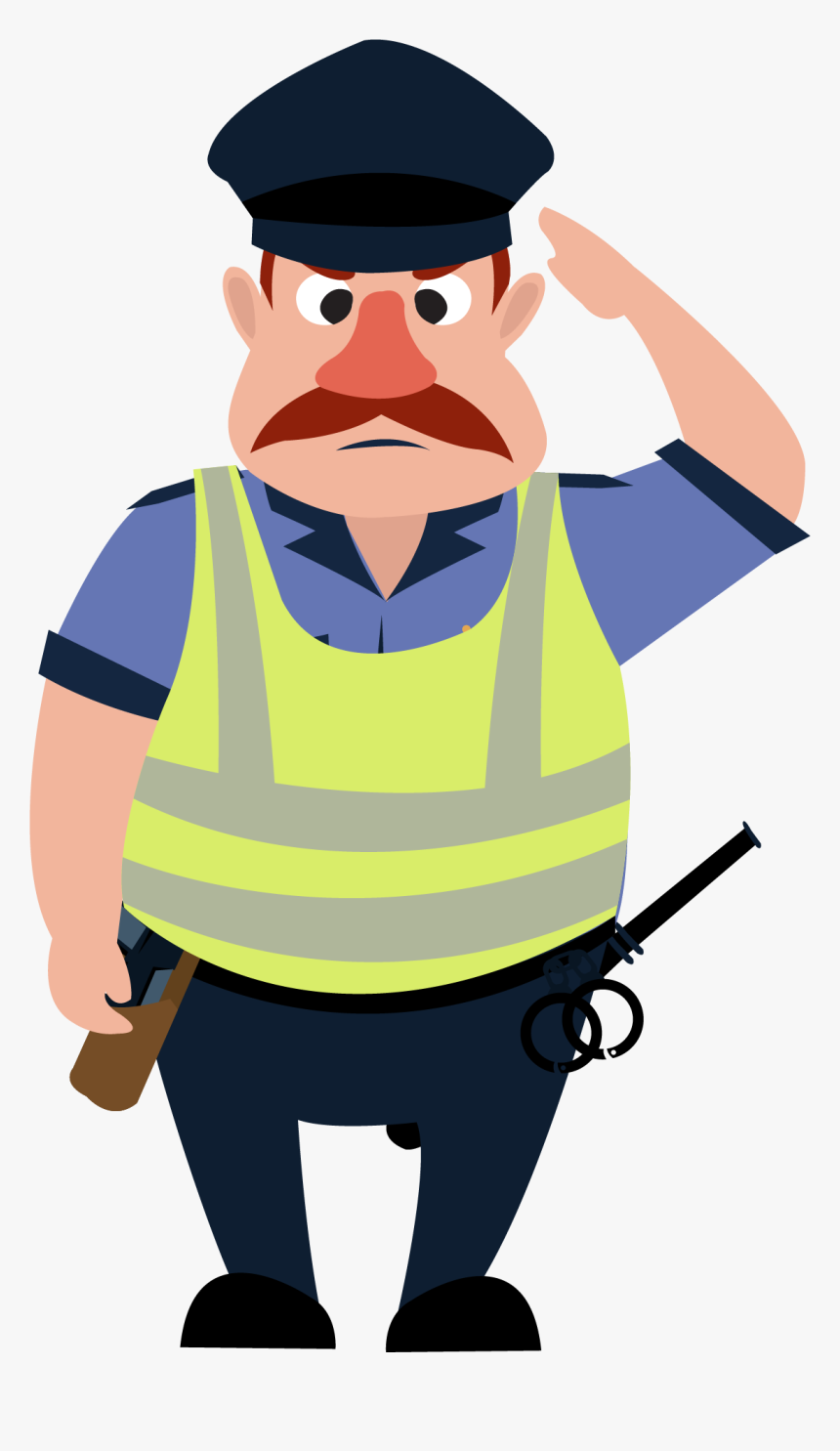 Salute Police Officer Security Guard Cartoon People - Police Officer ...