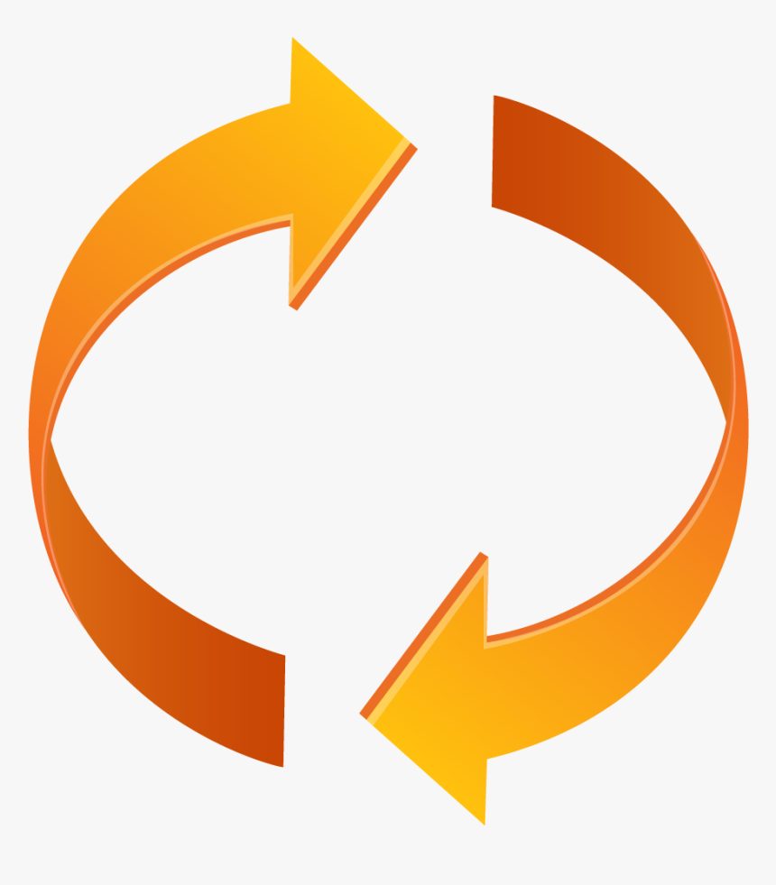Circle With Arrows Orange Clipart , Png Download - Arrows Going Around ...