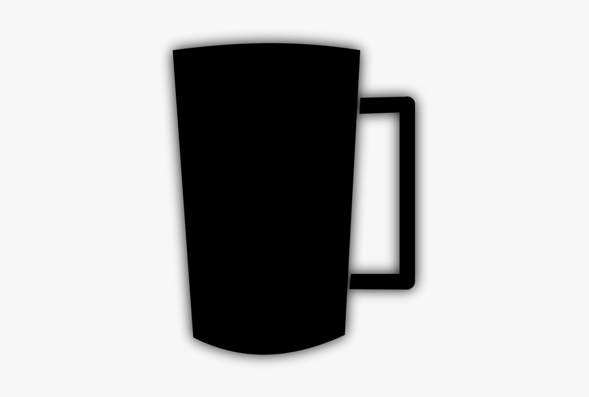 Black Mug With Square Handle Vector Image - Black Coffee Mug Mug White ...