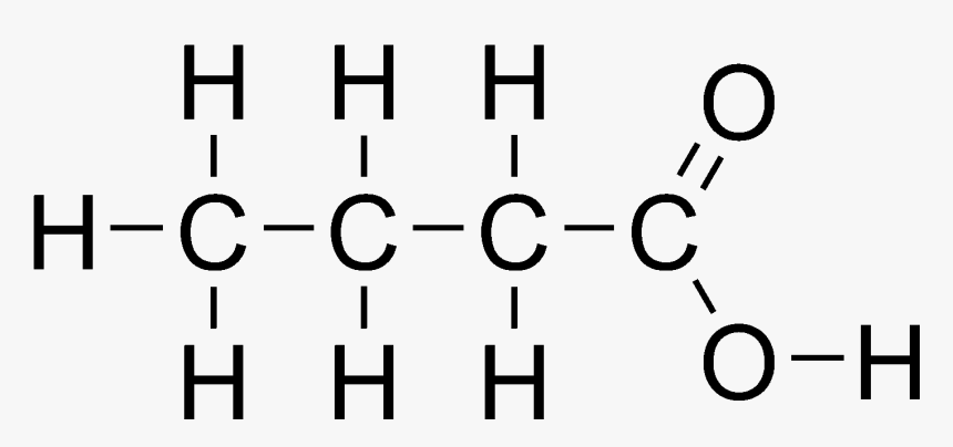Butanoic Acid Displayed Formula, HD Png Download , Transparent Png Image - PNGitem