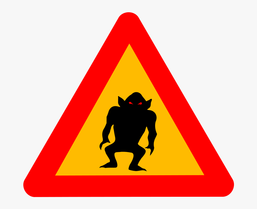 Warning Monster - Warning Sign, HD Png Download , Transparent Png Image ...