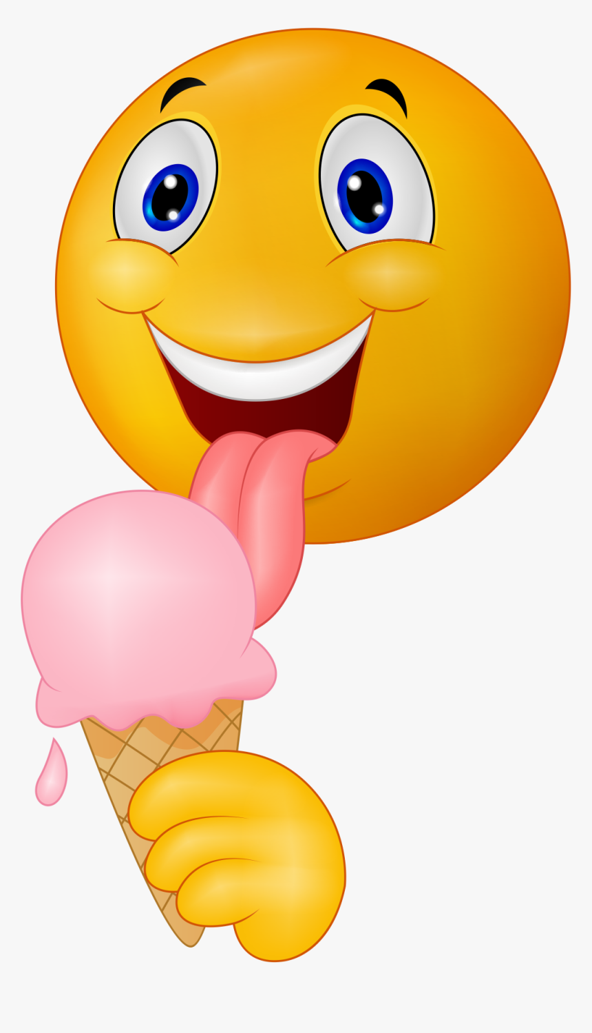 Ice Cream Cone Emoji 181 Decal - Cartoon Licking Ice Cream, HD Png ...