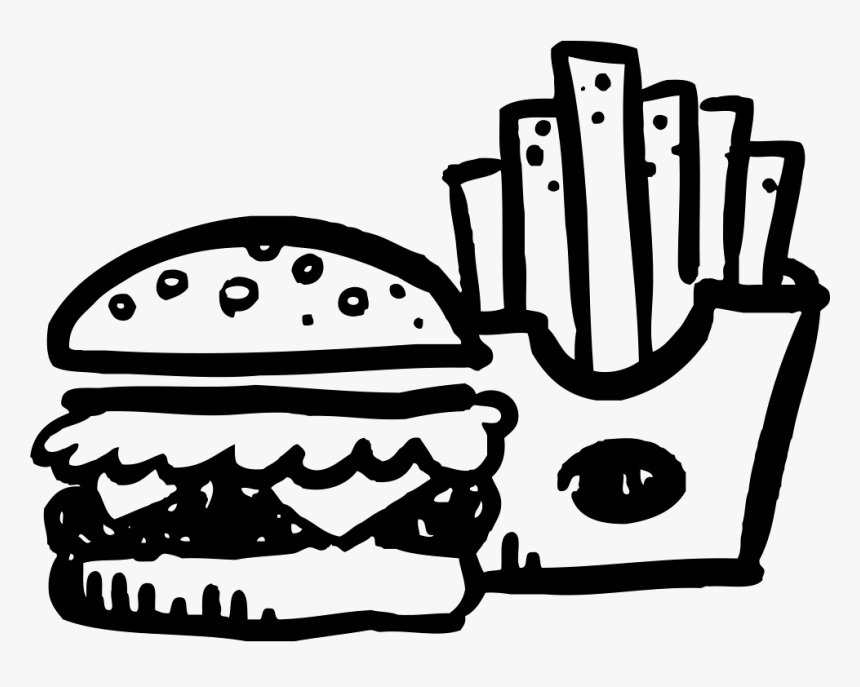 Burger And Potatoes - Burger And Fries Icon, HD Png Download ...