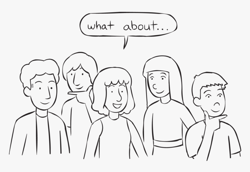 Group Of People Thinking About Their Response To The - Line Art, HD Png ...