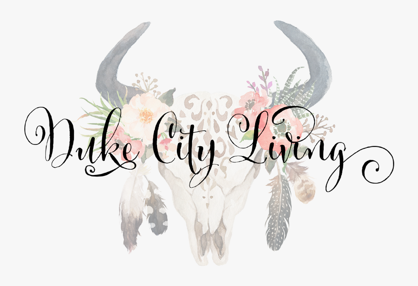 Duke City Living - Bull Skull With Feathers And Flowers, HD Png ...