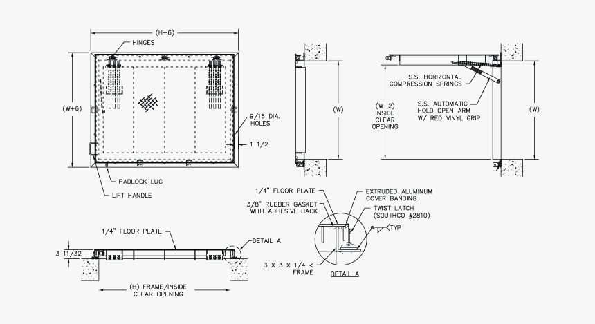 A Fps Submittal - Door Latch Detail Floor, HD Png Download ...