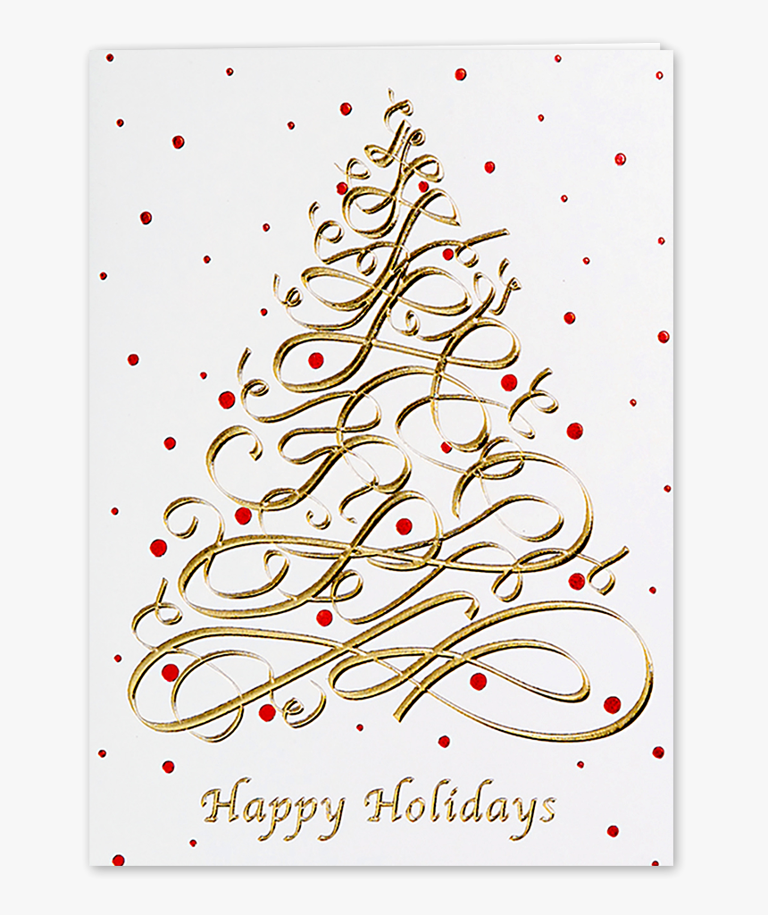 Picture Of Modern Tree Greeting Card - Happy Holiday Greetings, HD Png ...