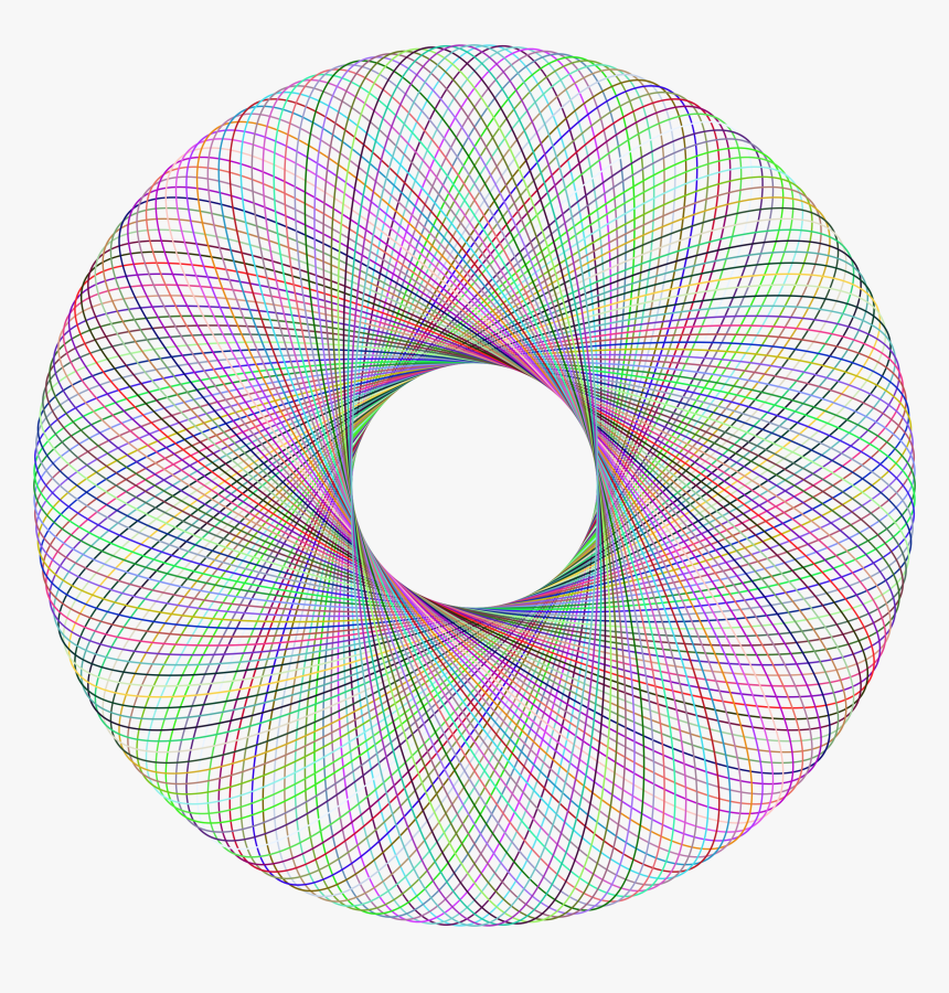 Prismatic Geometric Line Art Torus No Background Clip - Geometric Art ...