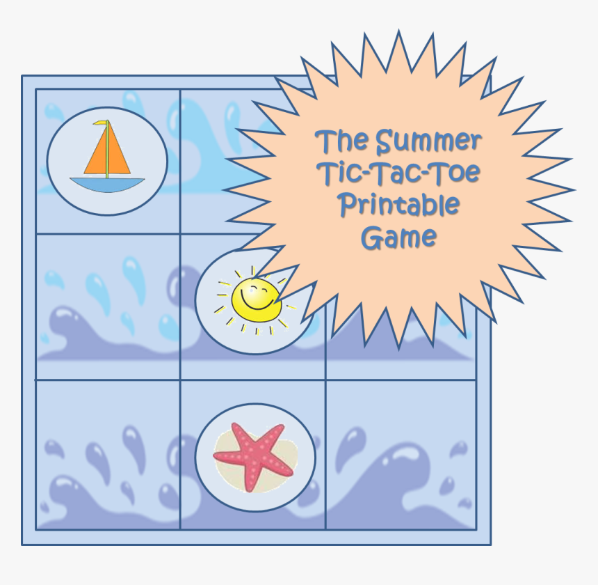 Tic Tac Toe Printable Game - Printable Tic Tac Toe Summer, HD Png ...