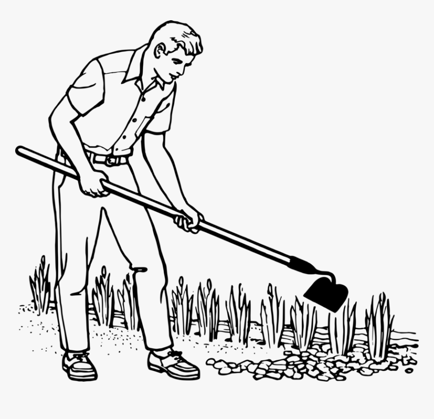 Gardening Gardener Drawing Horticulture - Man With The Hoe Drawing, HD ...