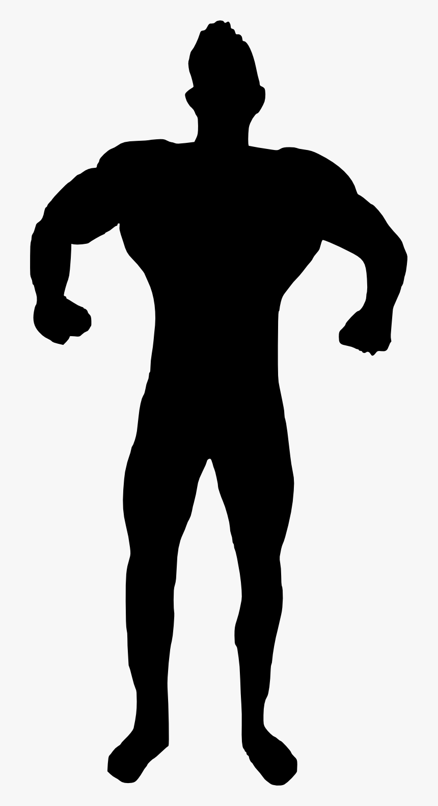 Muscle Man Silhouette Clipart - Silhouette Of Bodybuilder Png ...