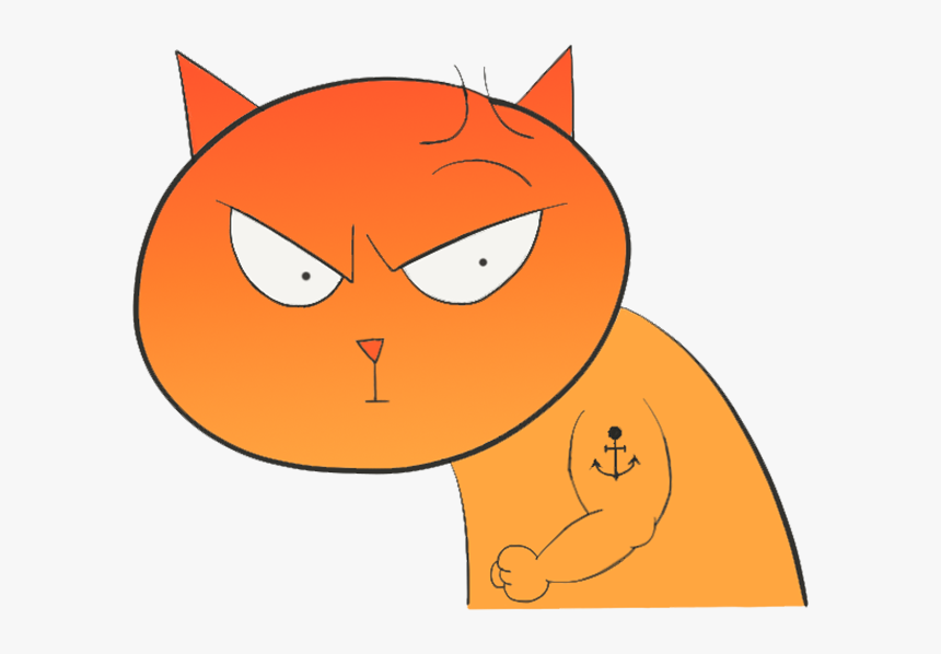 Bad Cat Emojis Messages Sticker-1 - Cartoon, HD Png Download ...