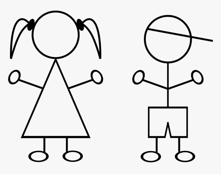 Symmetry,text,monochrome - Stick Figure Kids Png, Transparent Png ...