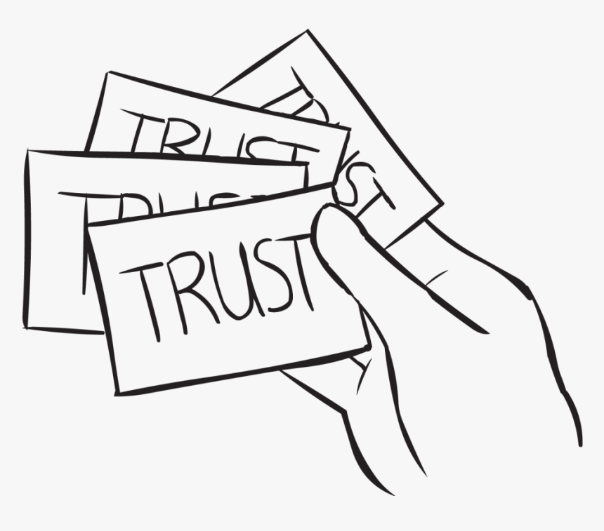 Hand Holding Bunch Of Index Cards With Trust Written - Backhand Holding ...