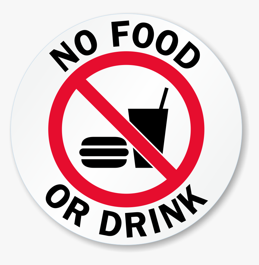 No Food Or Drink Glass Door Decal - Food And Drinks Allowed Sign, HD ...