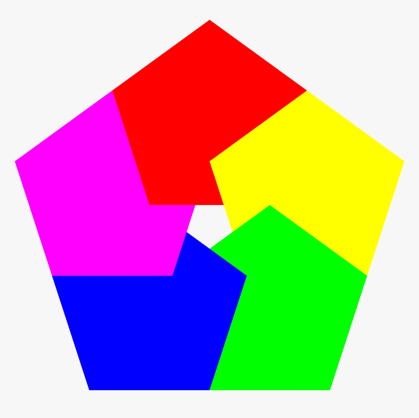 Pentagon Donut 5 Colors Clip Arts - Pentagon Shape, HD Png Download ...