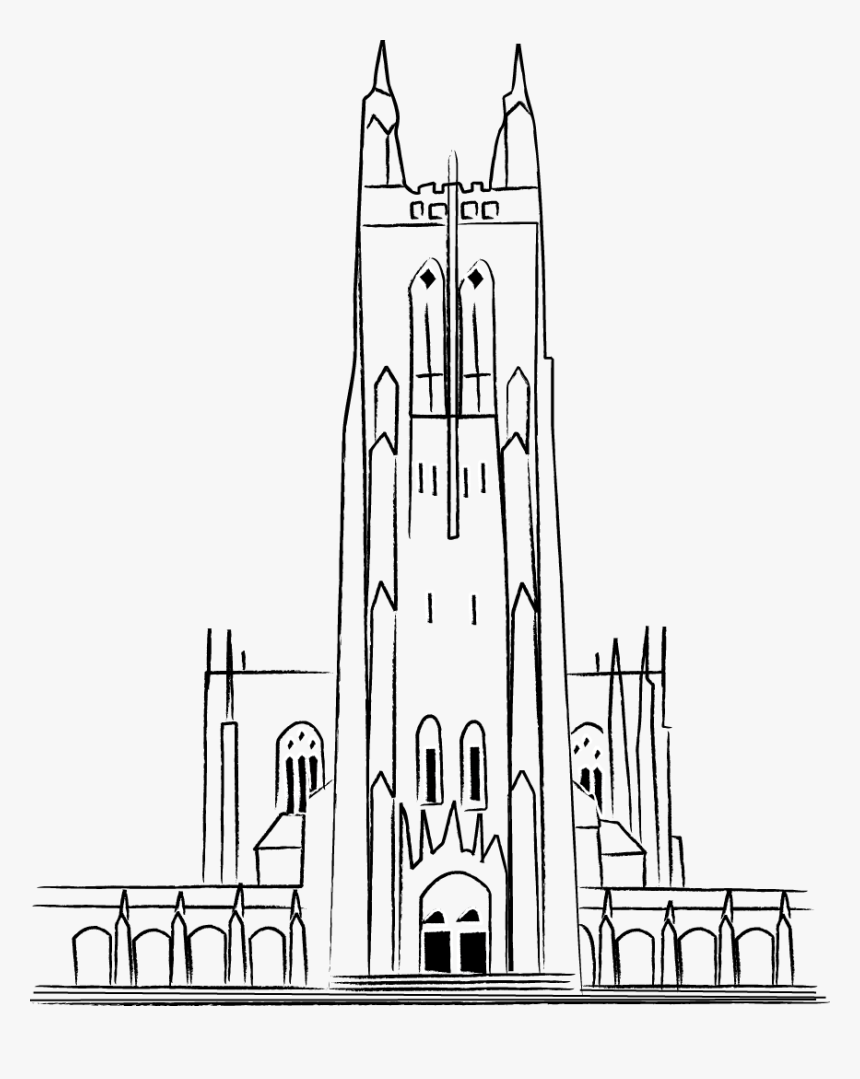 Duke Chapel - Duke University Chapel Sketch, HD Png Download ...