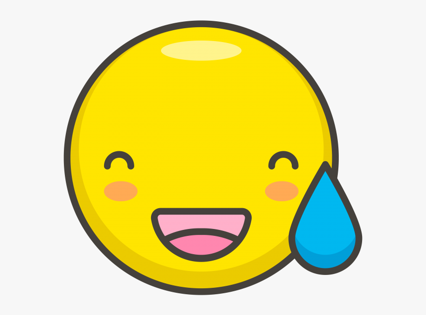 Grinning Face With Sweat Emoji - Png Cartoon Relieved, Transparent Png ...