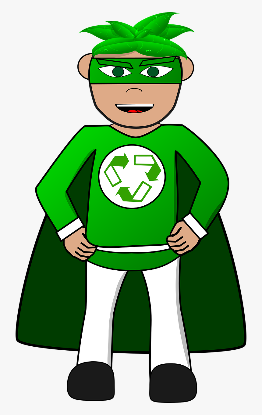 Standing,boy,grass - Recycle Superhero, HD Png Download , Transparent ...