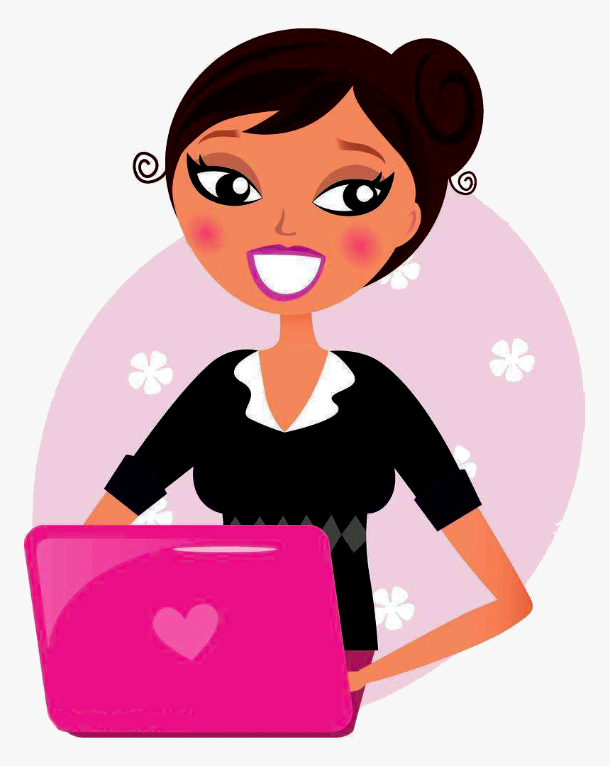 Clipart Computer Business Woman - Girl Doing Computers Cartoon, HD Png ...