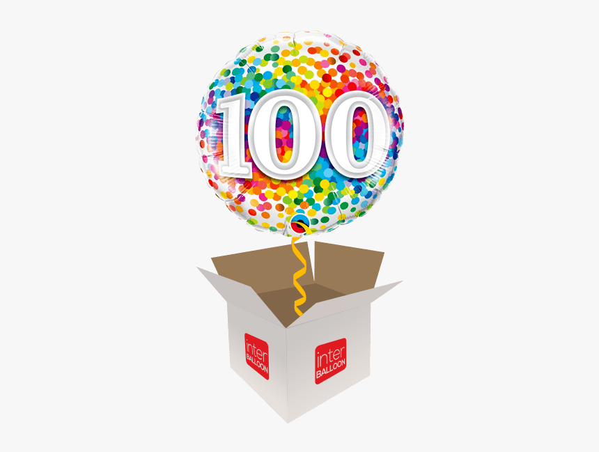 100 Rainbow Confetti - Number 100 Balloon, HD Png Download ...